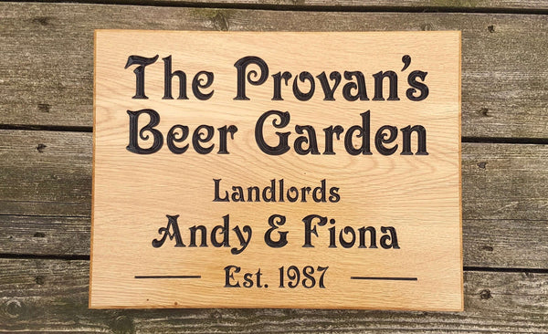 Large Square Oak House Sign 400x300mm - Visible & Elegant