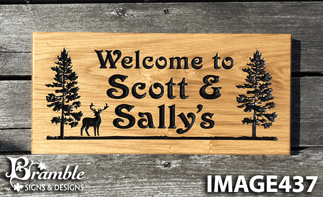 Solid Oak Small House Sign 265x110mm | Personalised