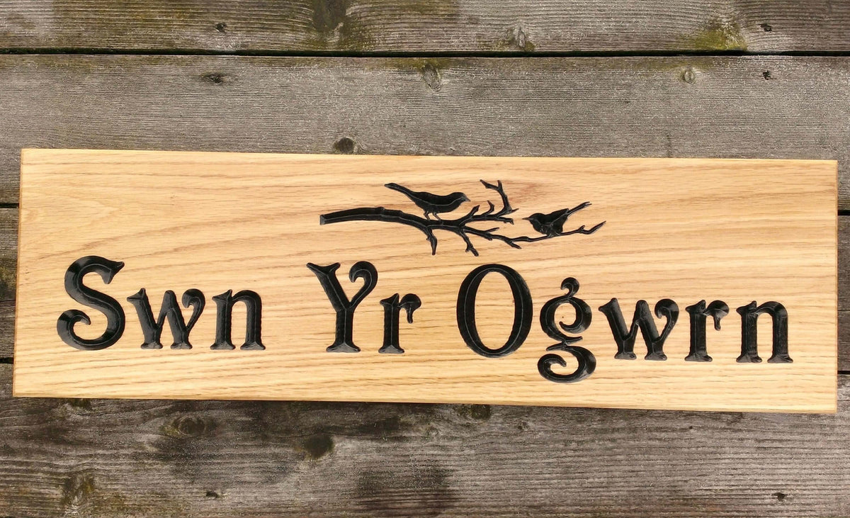 Extra Large Solid Oak House Sign 720x220mm