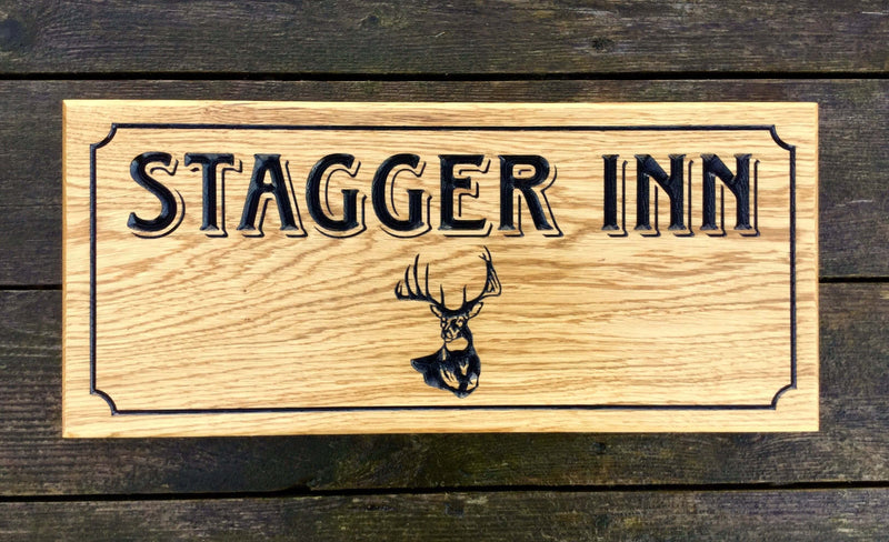 Solid Oak Extra Large House Sign 500x220mm